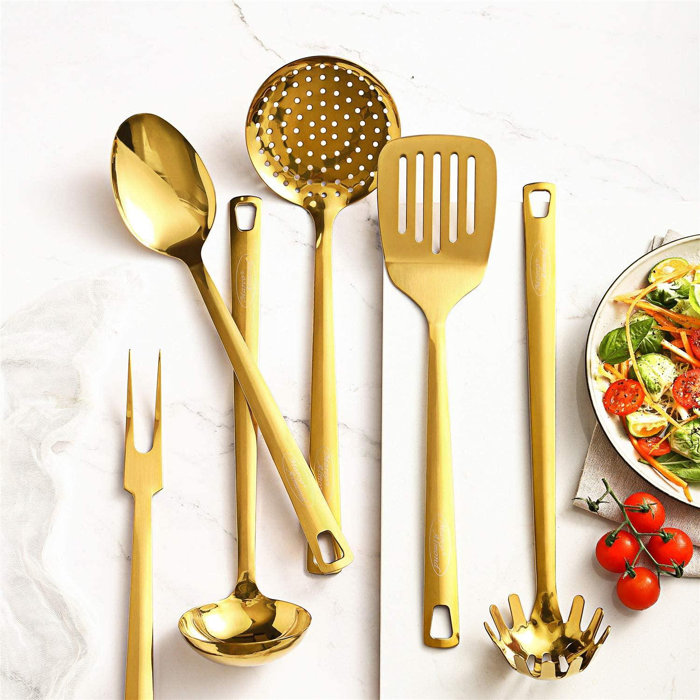 Old Hong Trading Golden Titanium Utensils Set, Stainless Steel Kitchen ...