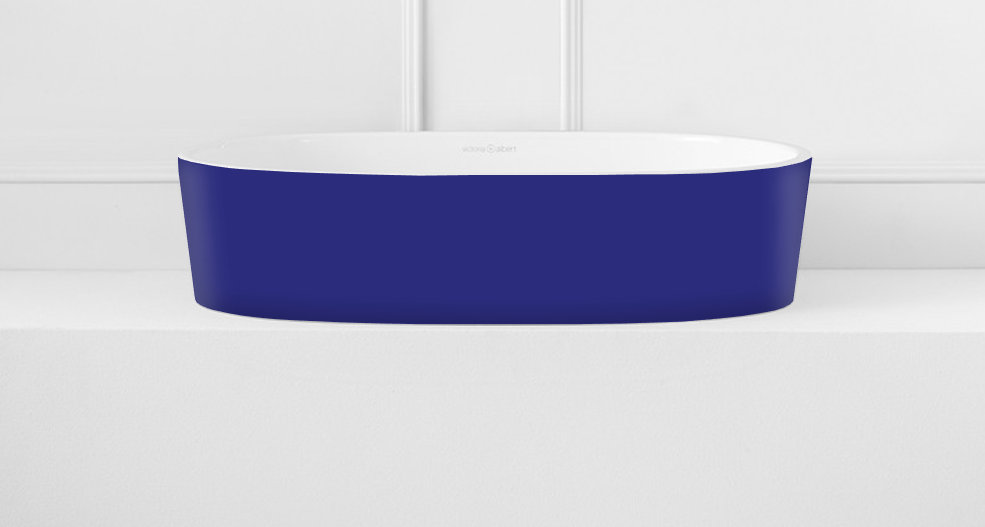 Victoria + Albert Ios 17'' Gloss White/Matte Ocean Blue Volcanic ...