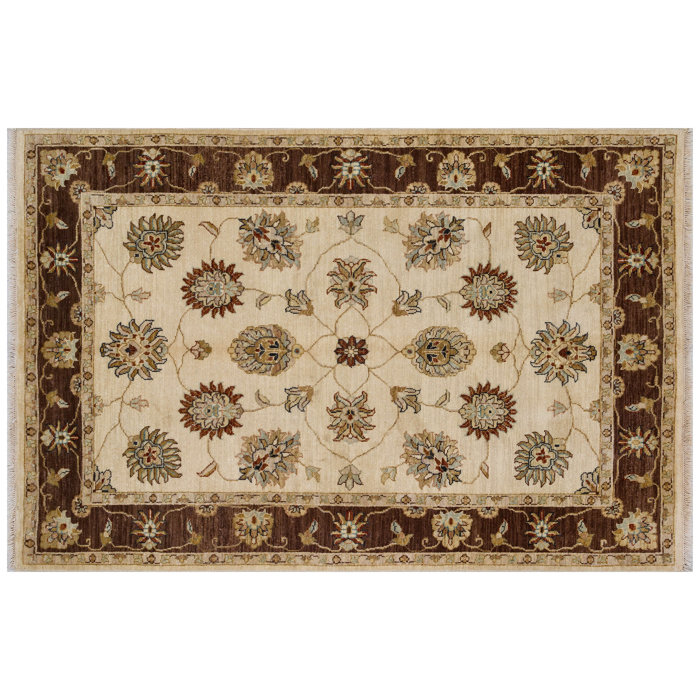 Rosalind Wheeler Turkish Beige Brown Oriental Framed Wool Cotton ...