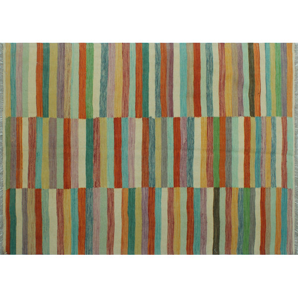 Dakota Fields Ceana Handmade Wool Area Rug in Rust | Wayfair