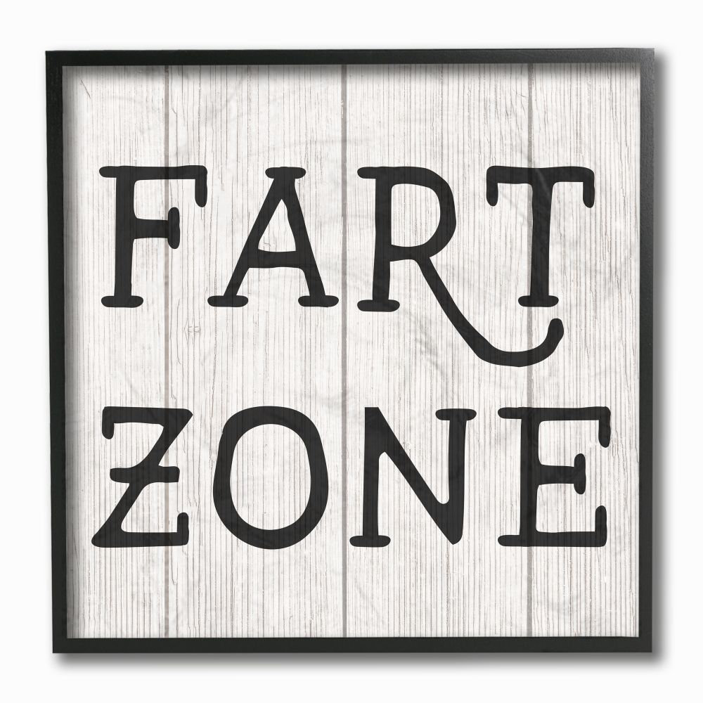 Ebern Designs Black And White Planked Look Fart Zone Sign by Daphne ...