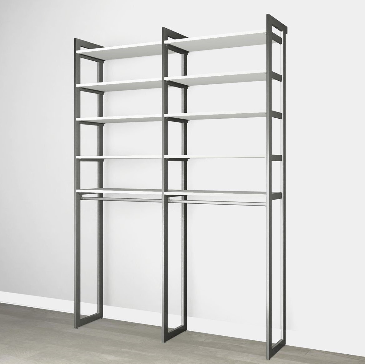 Martha Stewart California Closets® The Everyday System™ 60" W 14"D Double Hanging & Shoe Storage ...