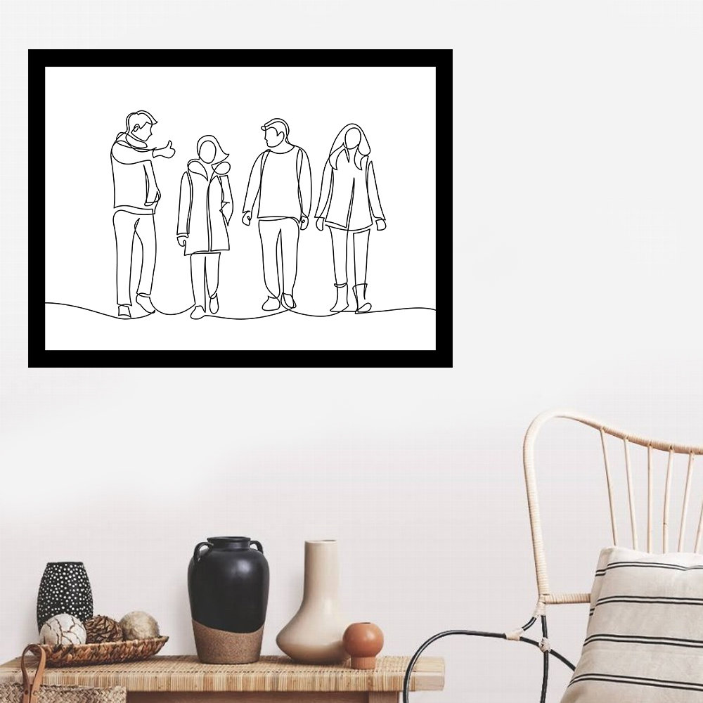 Wrought Studio People Line Art - Picture Frame Drawing Print on | Wayfair