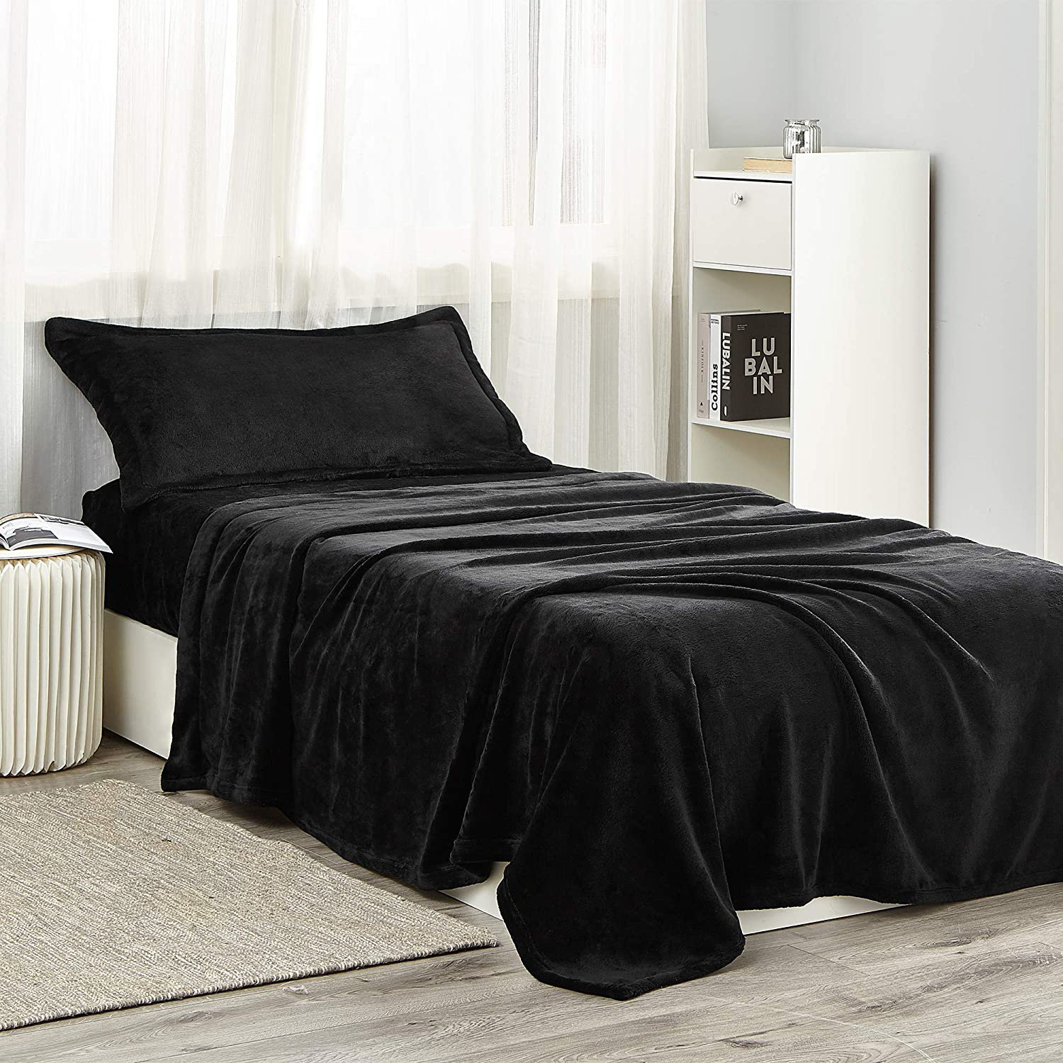 Coma Inducer Me Sooo Comfy Coma Inducer Black Fleece Sheet Set | Wayfair