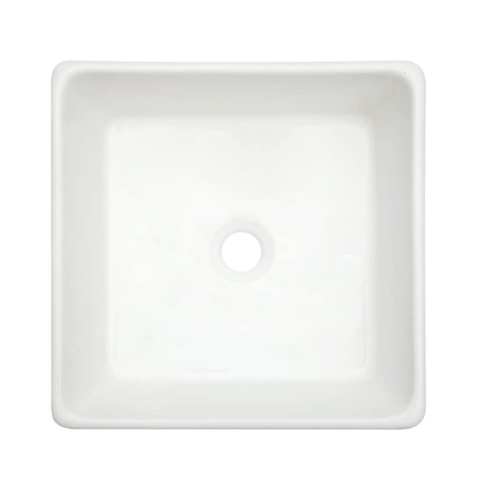 Dcolora White Ceramic Square Vessel Bathroom Sink | Wayfair