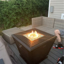 Sunbeam Pyramid Steel Propane/Natural Gas Fire Pit Table & Reviews ...