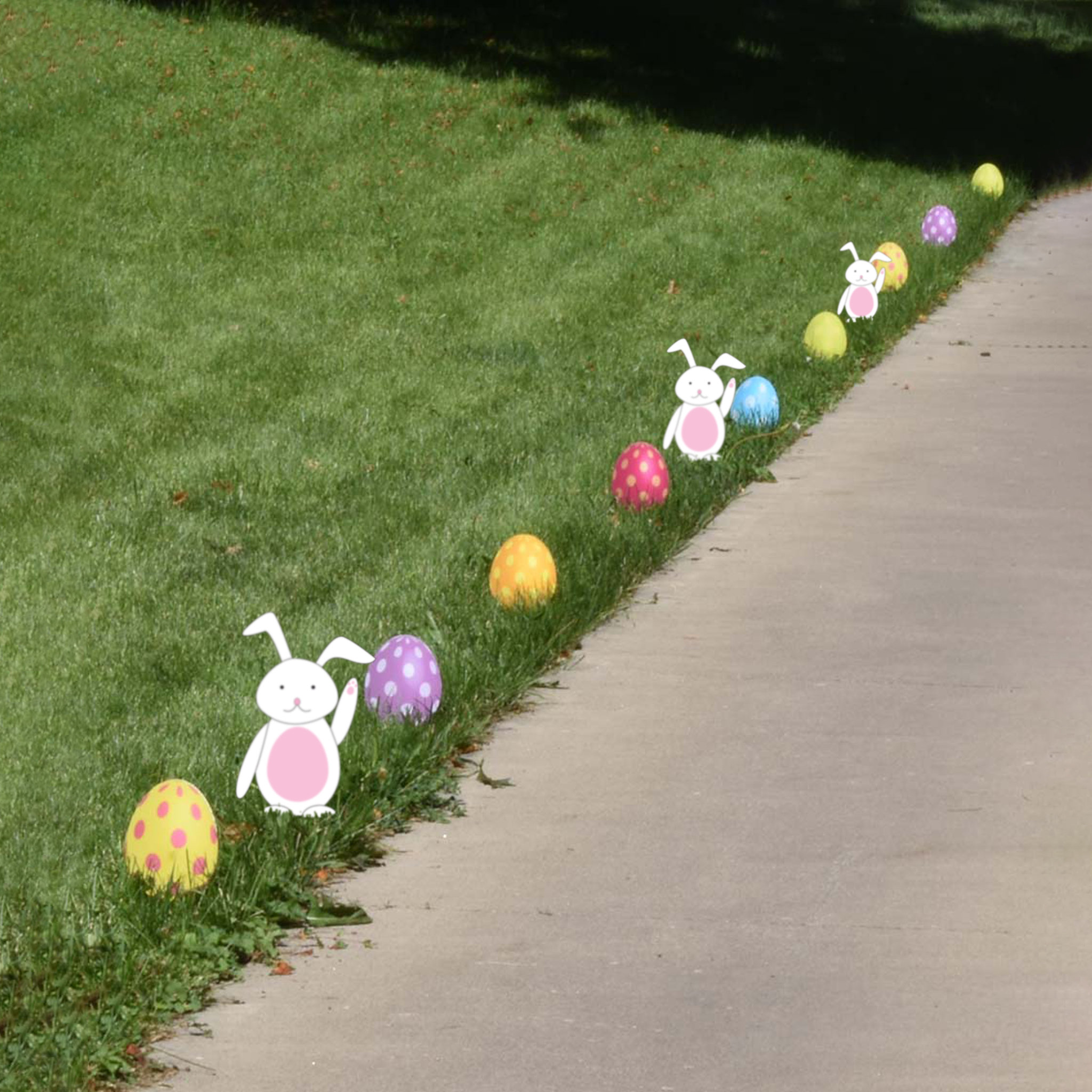 The Holiday Aisle® 12 Piece Easter Egg and Bunnies Pathway Markers ...