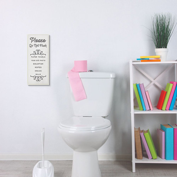 Ebern Designs Do Not Flush Funny Bathroom Word Design - Textual Art on ...