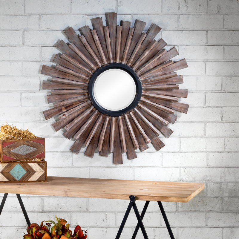 Union Rustic Bengal Sunburst Wood Wall Mirror & Reviews | Wayfair