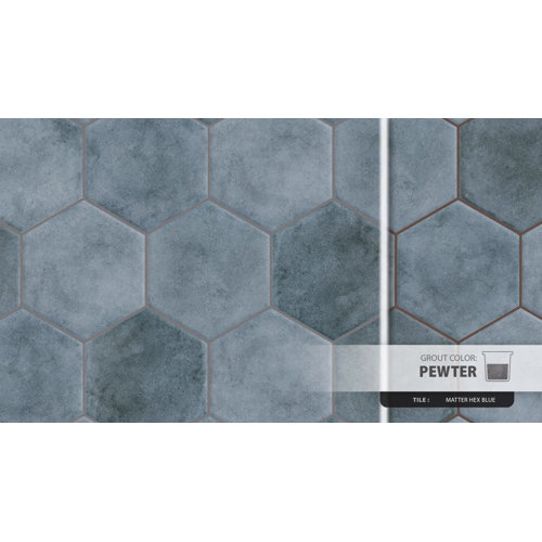 Merola Tile Matter Hex 7.88" x 9" Porcelain Stone Look Floor and Wall ...