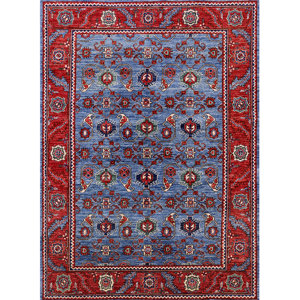 Bungalow Rose Gately Blue/Red Rug | Wayfair