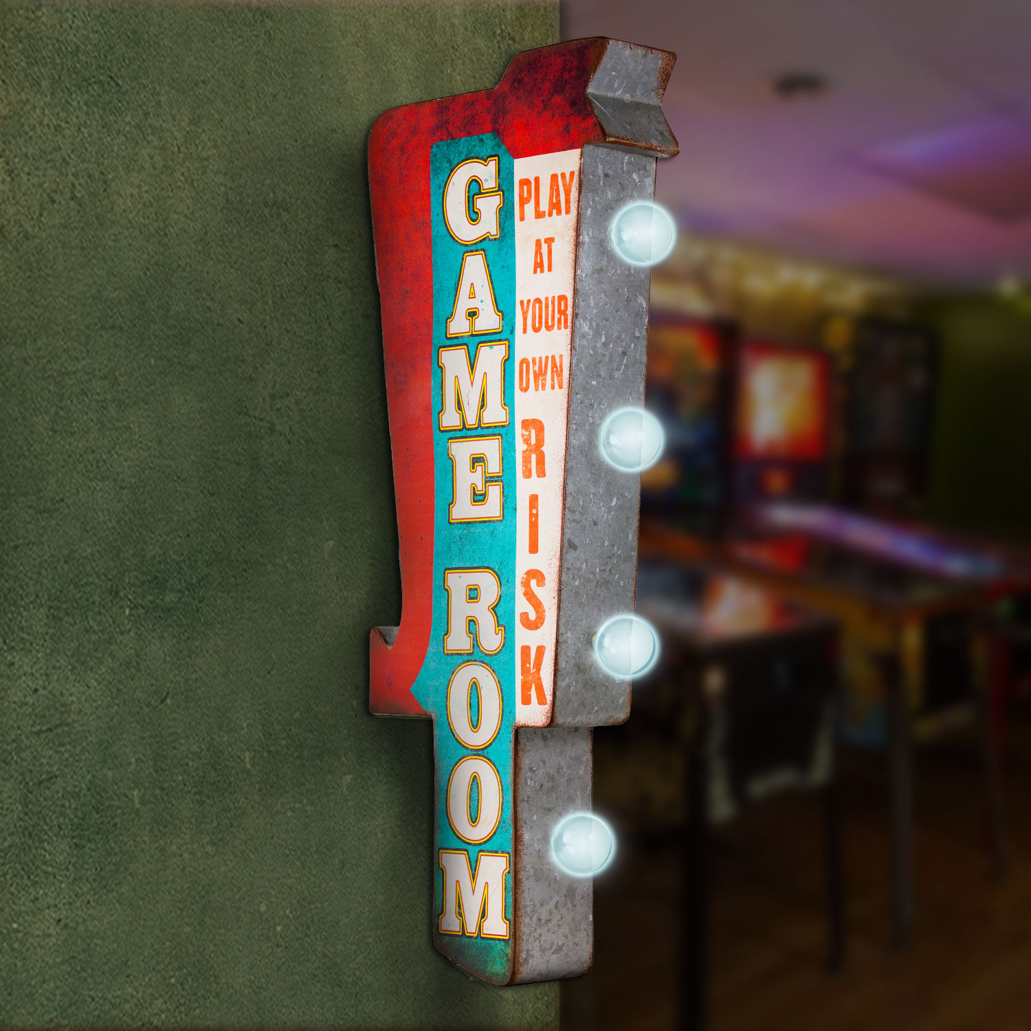 CYRG Play at Your Own Risk Game Room LED Marquee Sign & Reviews | Wayfair