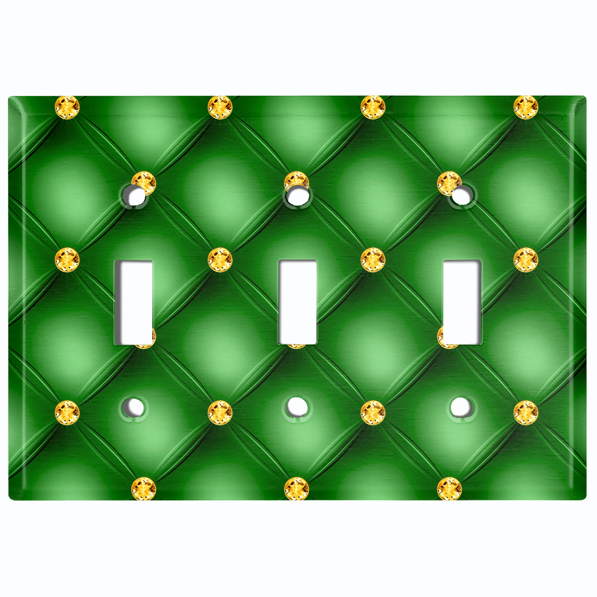 WorldAcc Tufted Diamond 3-Gang Toggle Light Switch Wall Plate | Wayfair