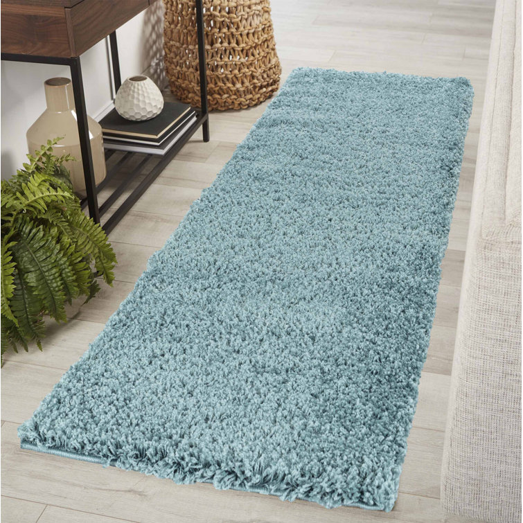 Hashtag Home Chanice Shaggy Duck Egg Blue Rug & Reviews | Wayfair.co.uk