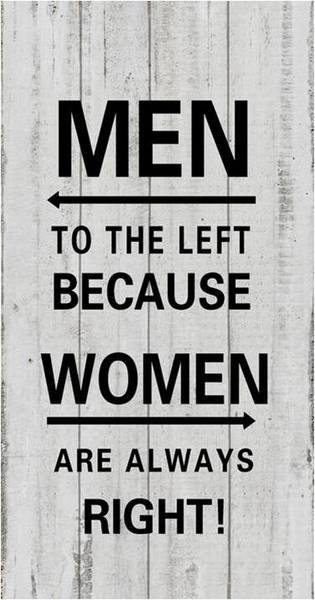 August Grove® Men To The Left Because Women Are Always Right Wooden ...