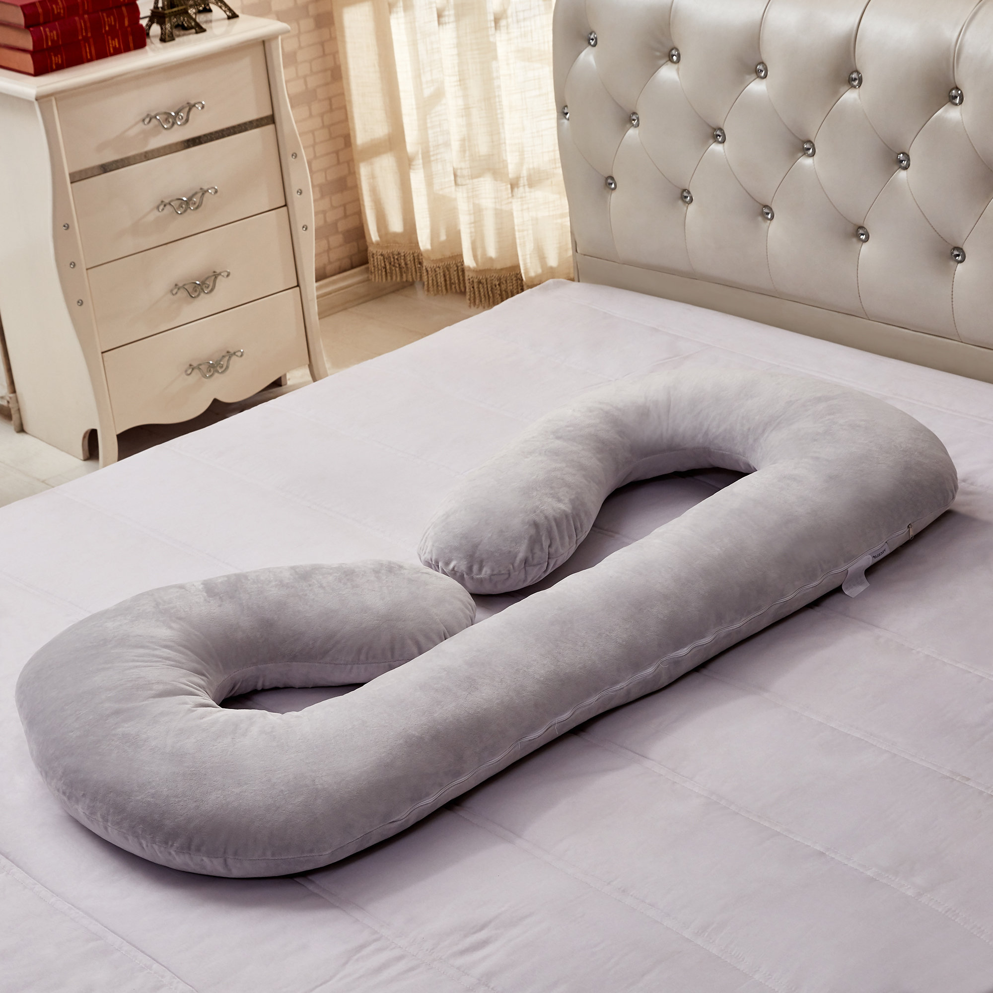 White Noise Cuevas C-Shaped Cotton Body Medium Support Pillow & Reviews ...