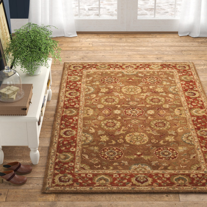Cranmore Hand-Tufted Wool Beige/Rust Area Rug & Reviews | Birch Lane