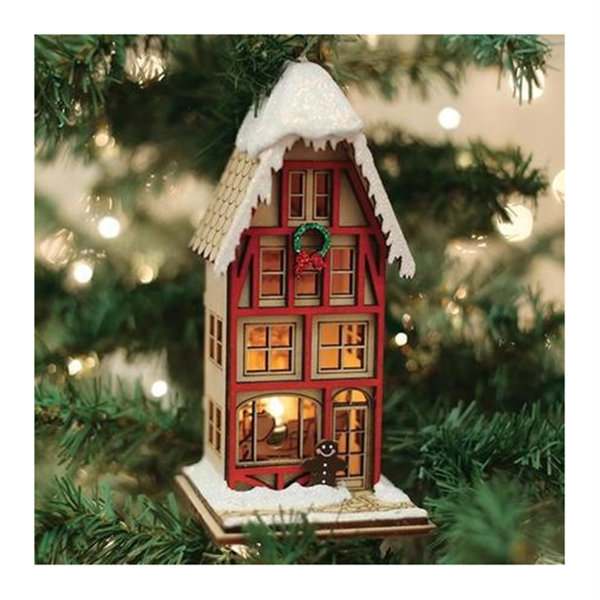 Old World Christmas Wooden Tannenbaum Toboggan Company Hanging Figurine ...