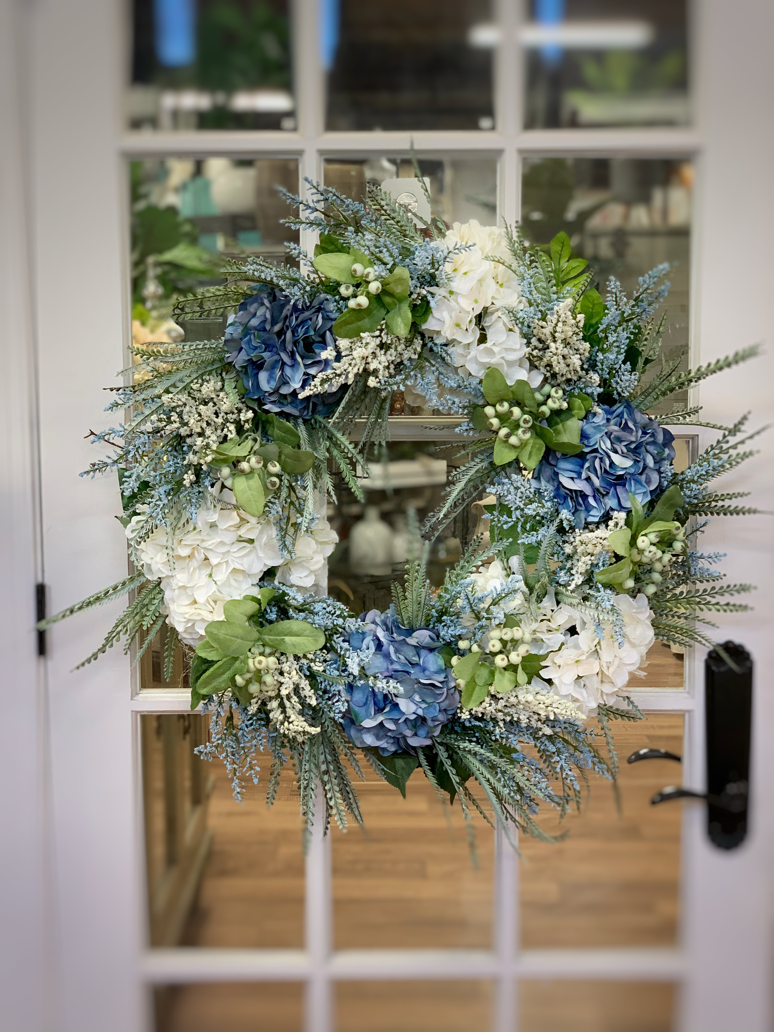 The Twillery Co.® Blue and White Hydrangea Wreath with Heather and ...
