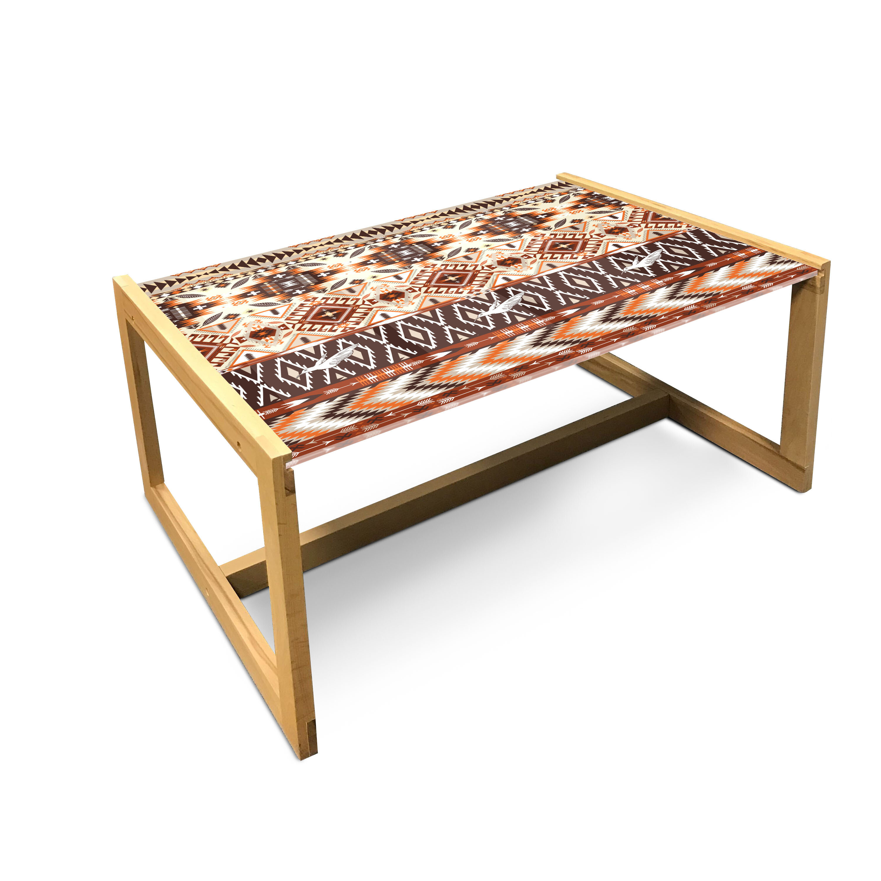East Urban Home Colorful Coffee Table, Native Culture Geometric Motif ...