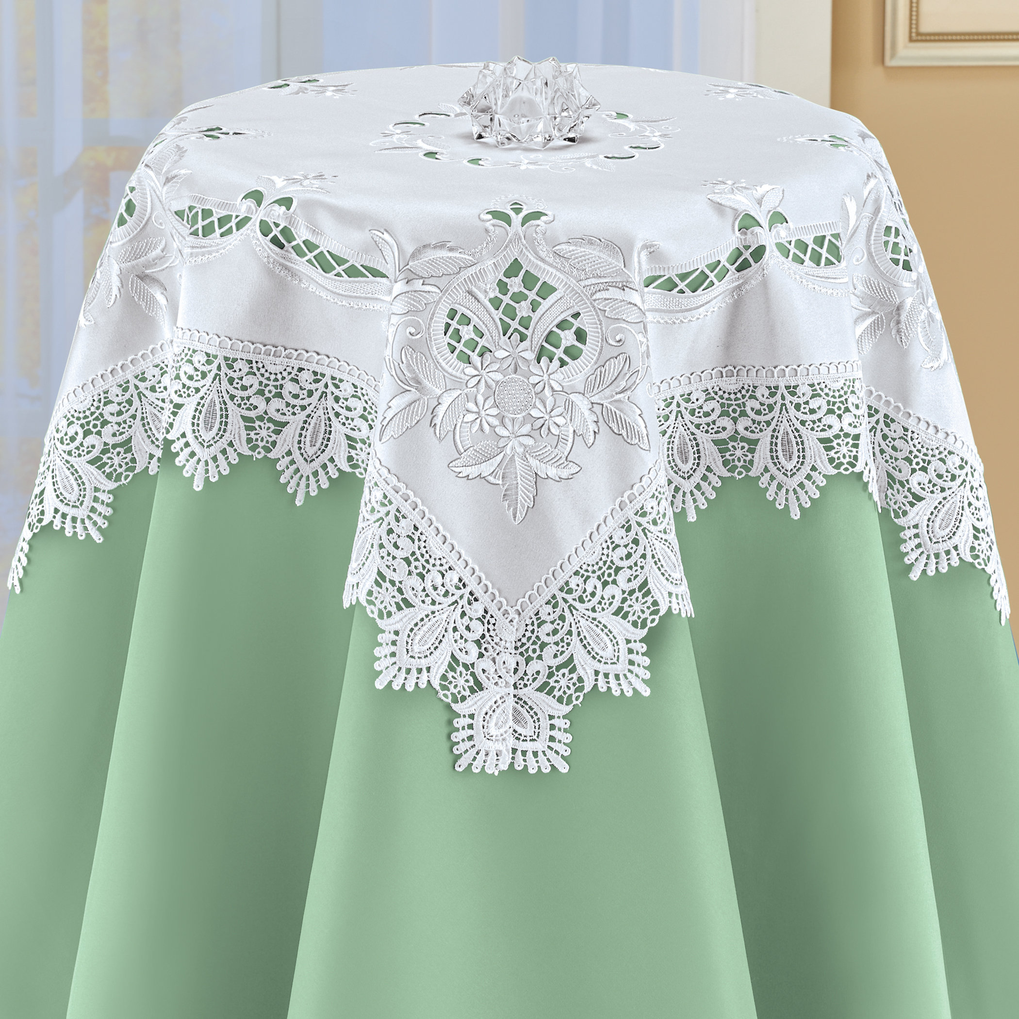 Ophelia & Co. Reinoso Embroidered Square Table Topper | Wayfair