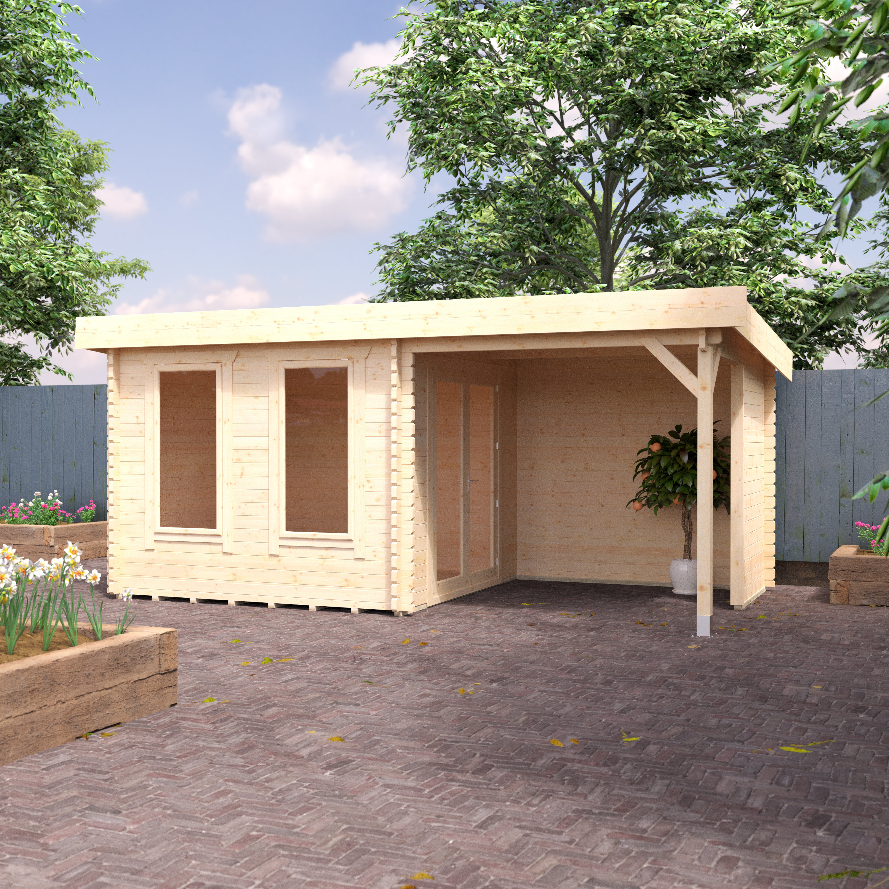 Tiger Sheds The Lakra Tongue & Groove Log Cabin 18x10w | Wayfair.co.uk