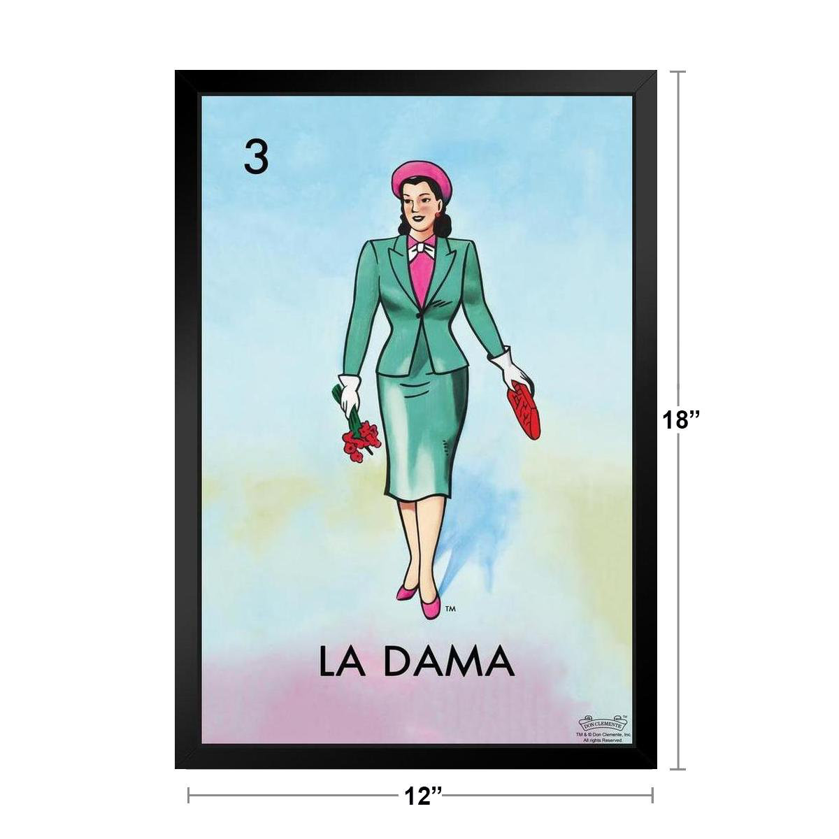 Trinx 03 La Dama Woman Lady Loteria Card Mexican Bingo Lottery Black ...