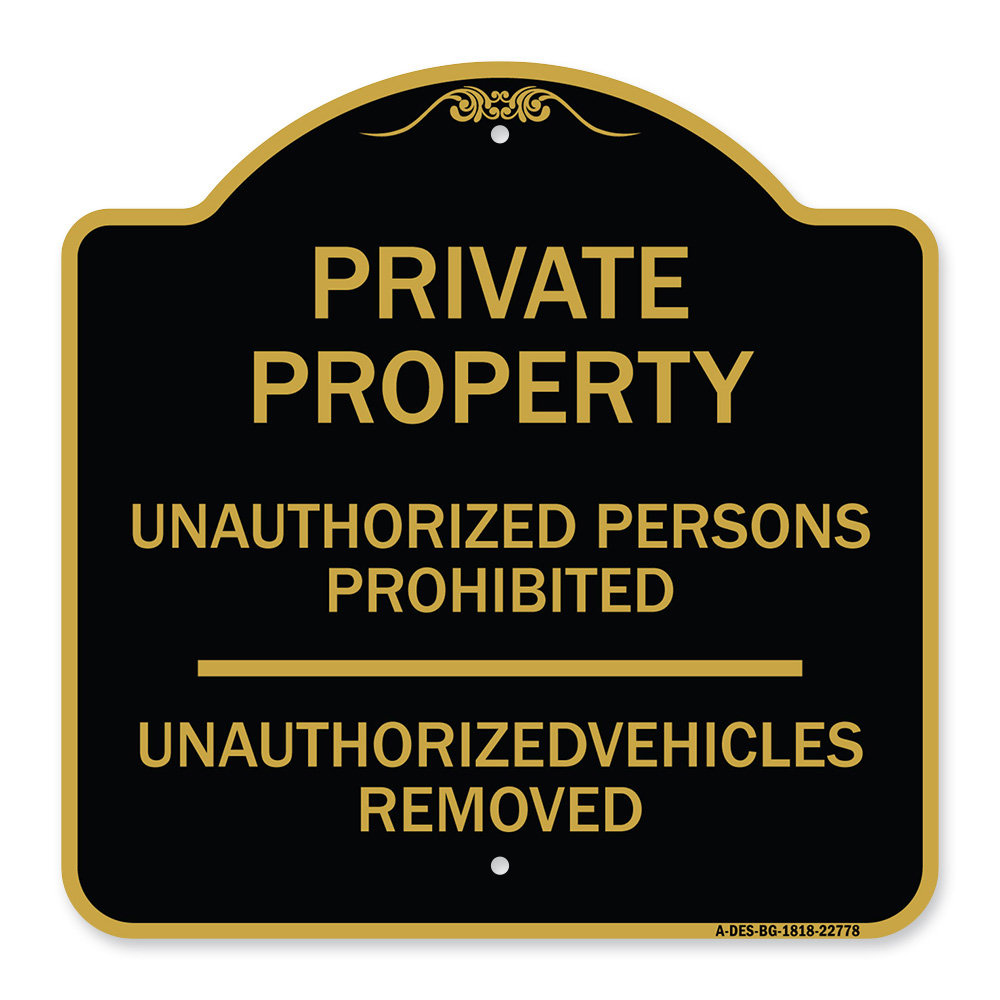 Signmission Designer Series Sign - Unauthorized Persons Prohibited ...
