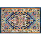 Bungalow Rose Depew Performance Gold/Navy Blue Rug & Reviews | Wayfair