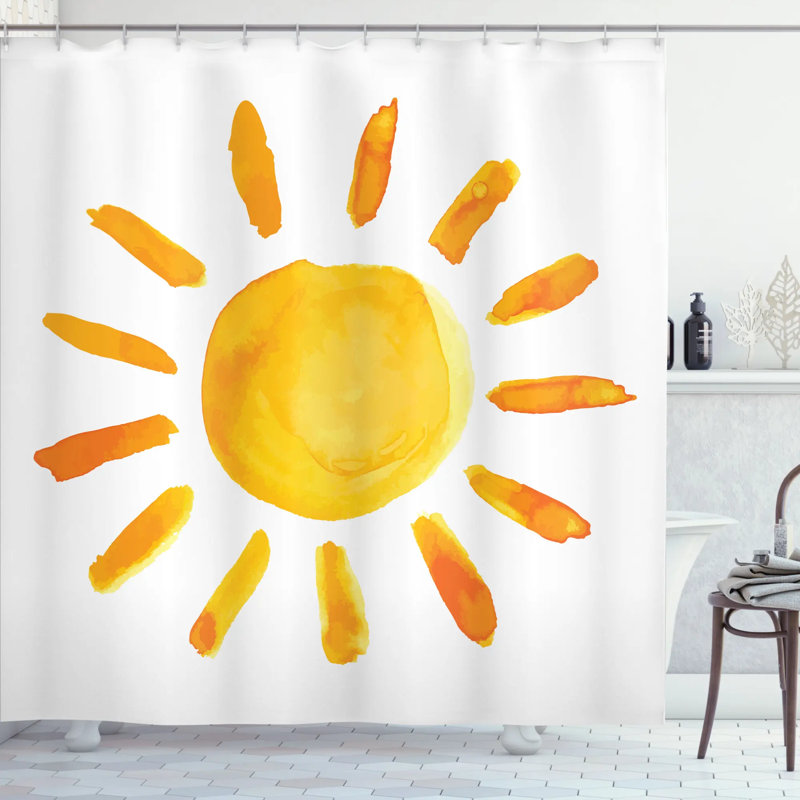 East Urban Home Decor Watercolor Sun Shower Curtain Set & Reviews | Wayfair