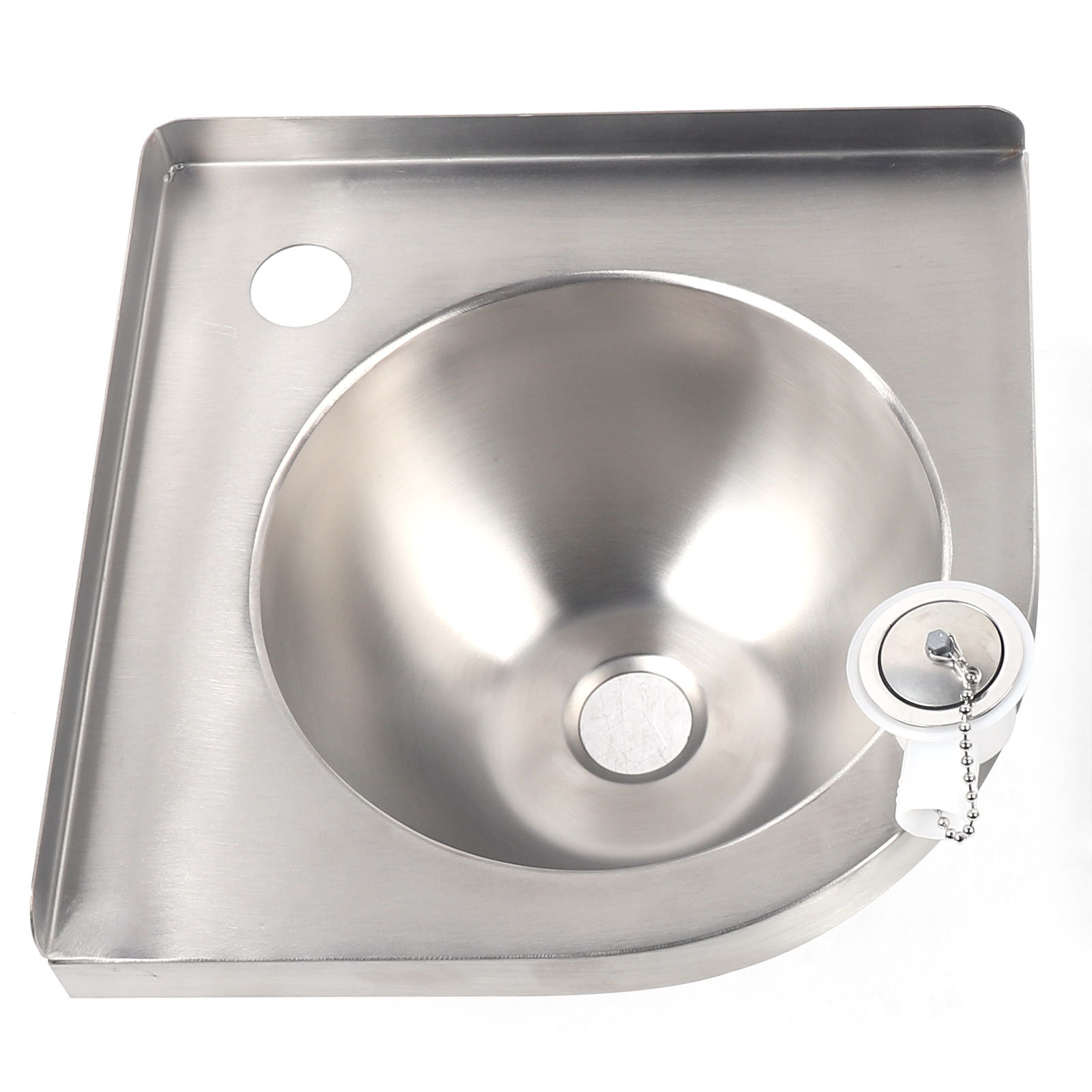 YXSUN 12'' Silver Stainless Steel Circular Corner Bathroom Sink | Wayfair