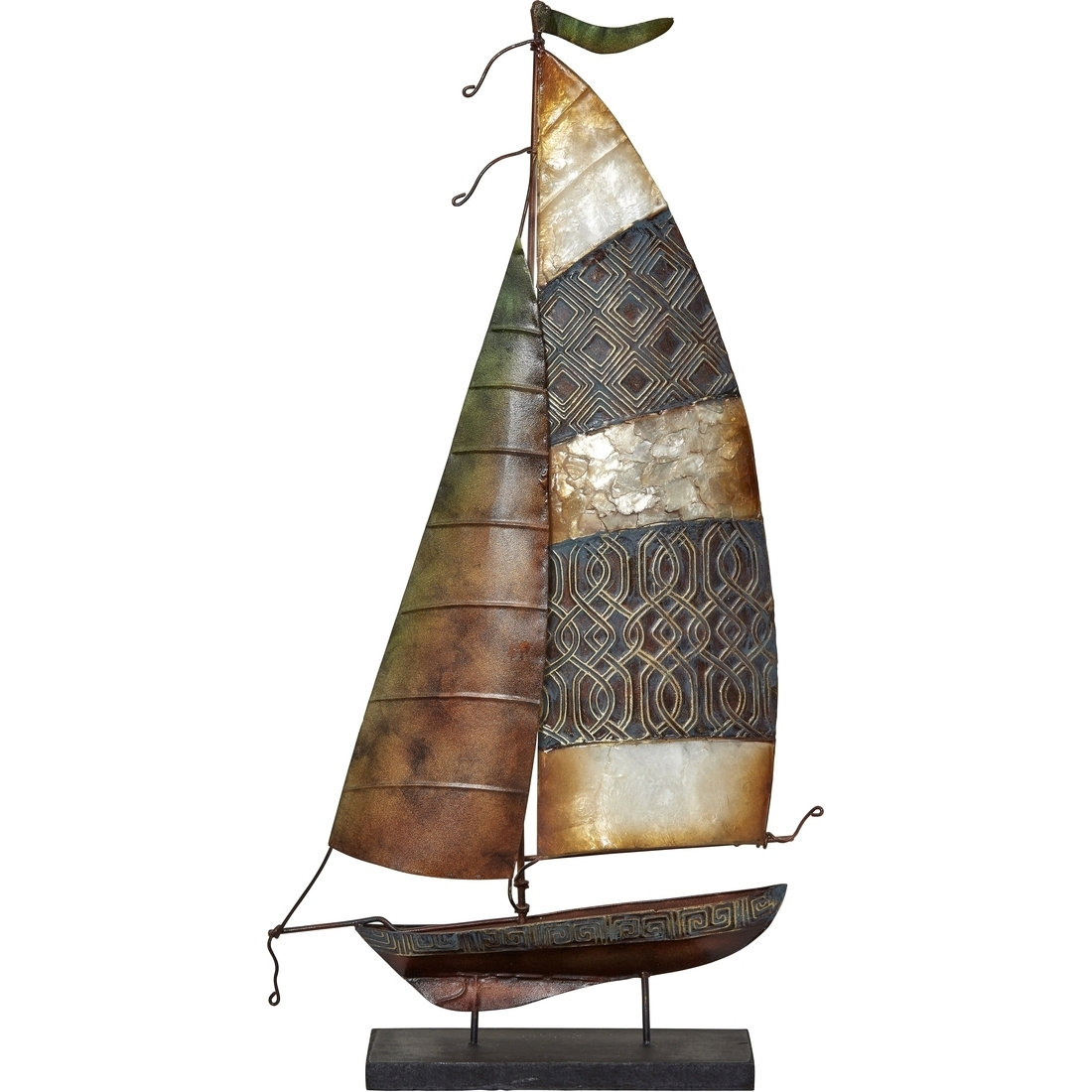 Longshore Tides Grano Capiz Rustic Sailboat | Wayfair