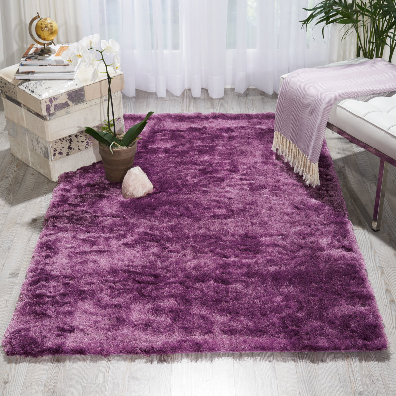 Ebern Designs Pilipenko Handmade Tufted Performance Lavender Rug ...