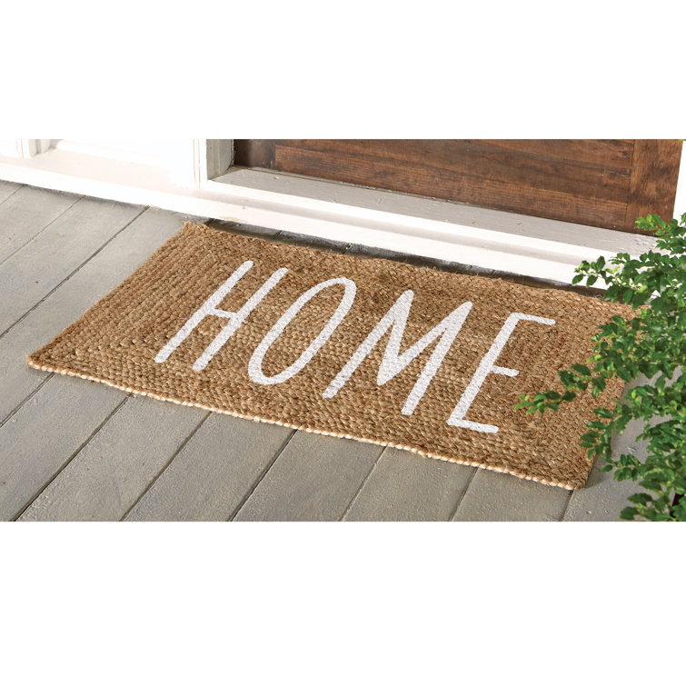 Mud Pie™ Welcome Braided Jute Home 23 in. x 36 in. Indoor and Outdoor ...