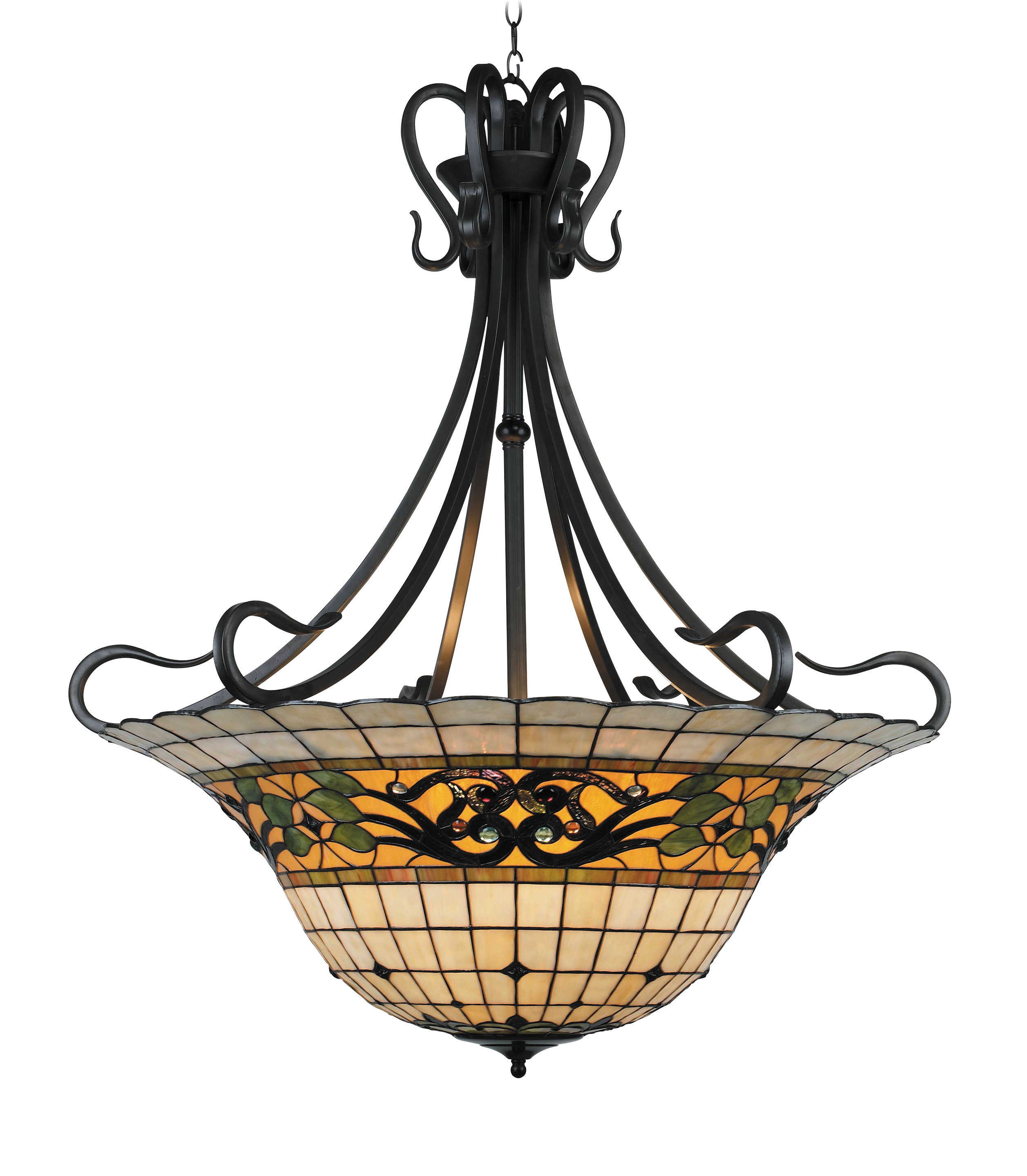 Landmark Lighting Tiffany Buckingham Six Light Pendant in Vintage ...