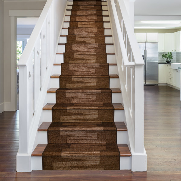 Ebern Designs Benedick Tufted Dark Brown Stair Runner | Wayfair.co.uk