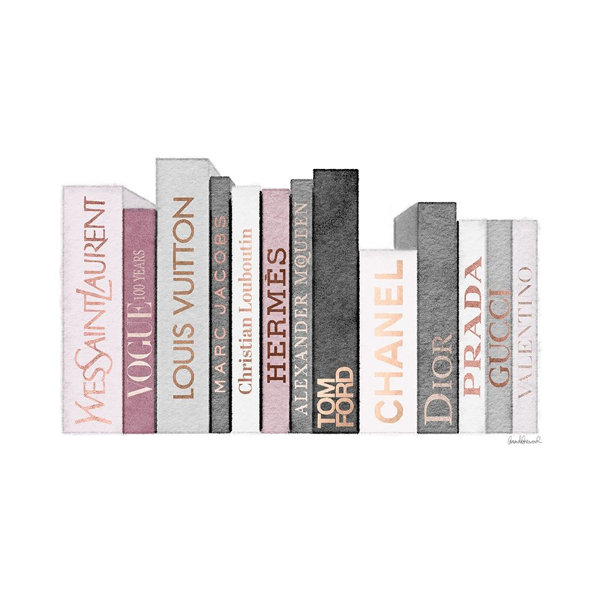 Posterazzi Pink And Rose Gold Books by Amanda Greenwood - Unframed ...