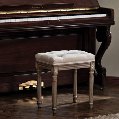 123 Creations 19'' Tall Solid Wood Vanity Stool | Wayfair