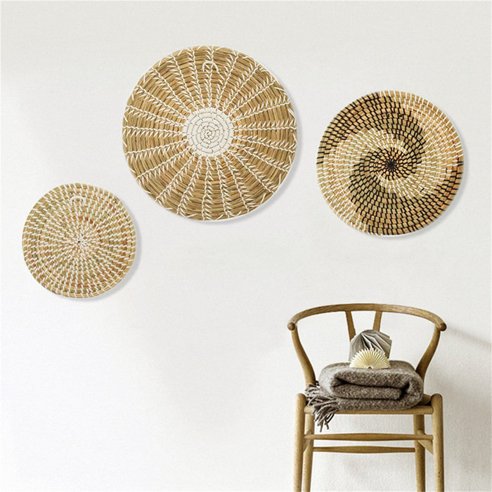 Dakota Fields 3 Piece Woven Basket Wall Décor Set & Reviews | Wayfair