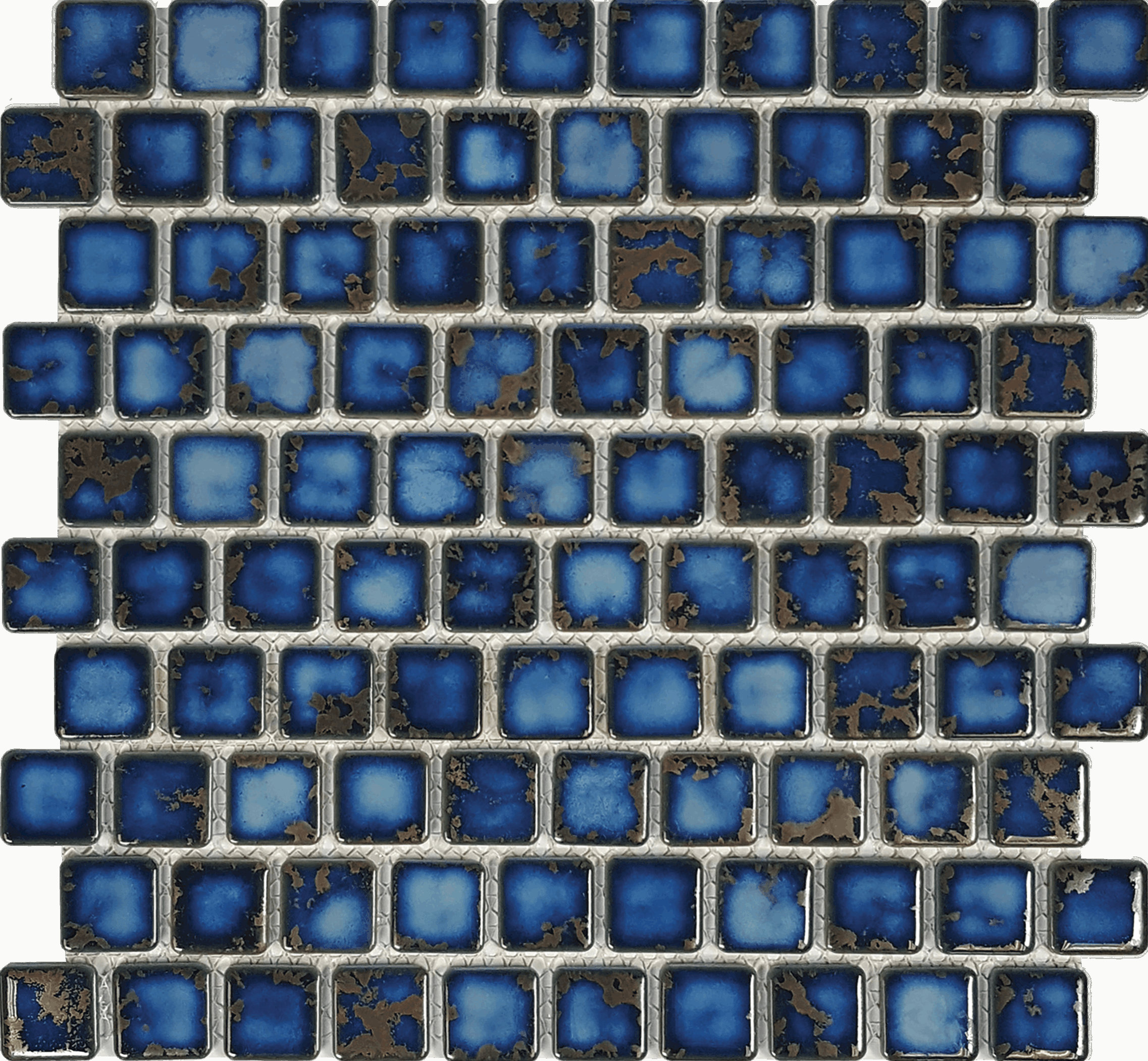 TENEDOS Calacatta Blue Porcelain Square Brick Mosaic Floor and Wall ...