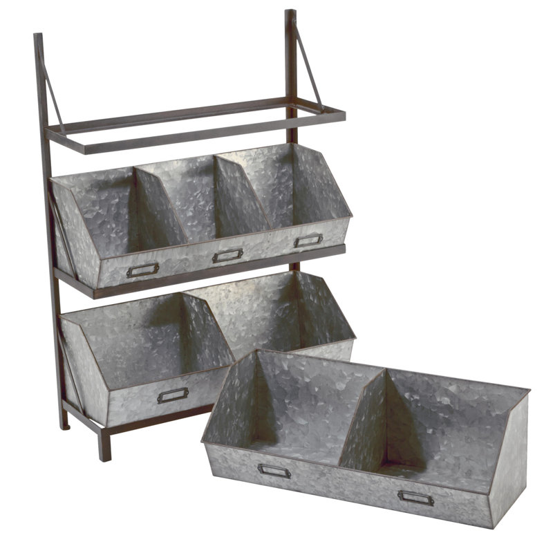 17 Stories Industrial Metal Bin Organizer/Display & Reviews | Wayfair
