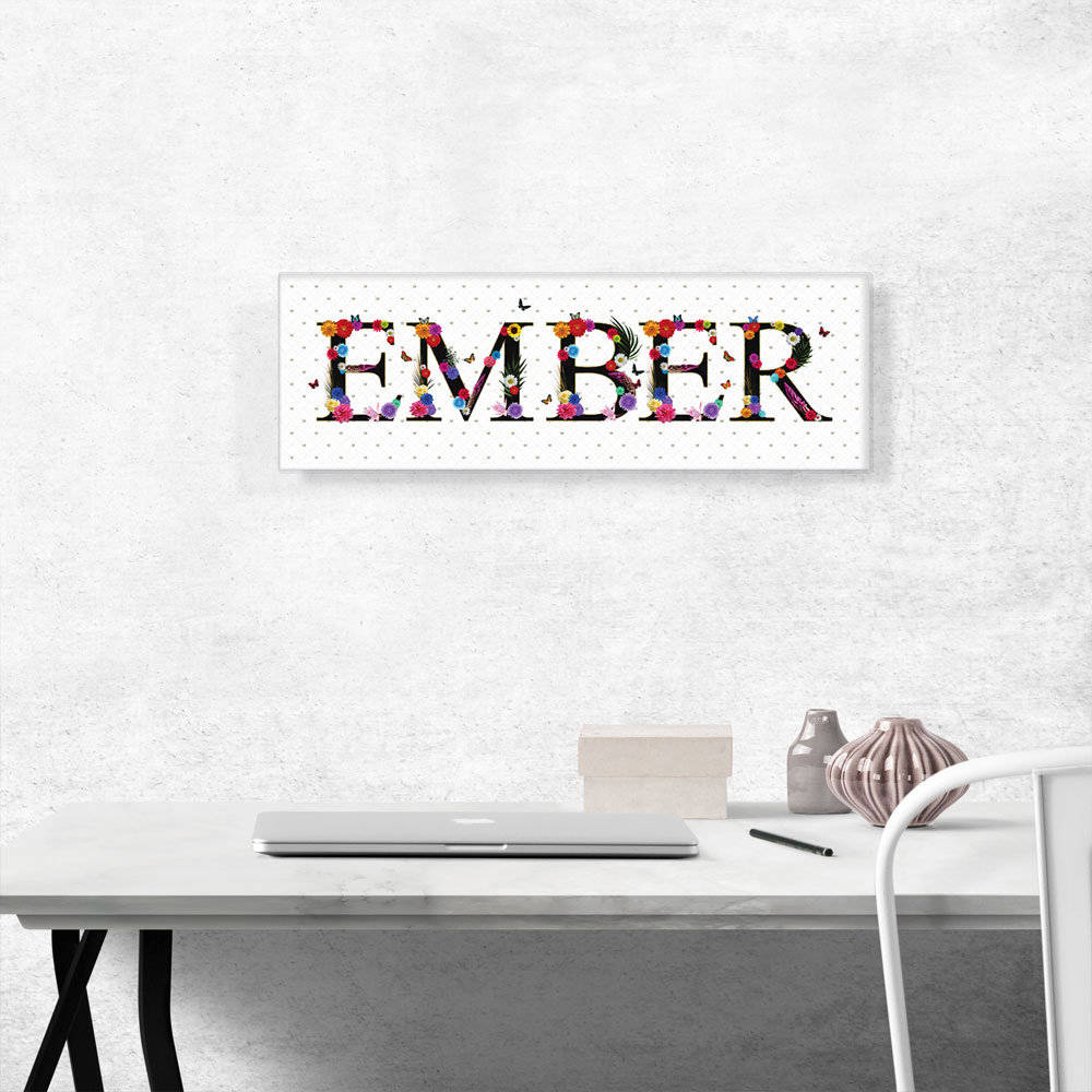 ARTCANVAS EMBER Girls Name - Wrapped Canvas Panoramic Textual Art | Wayfair