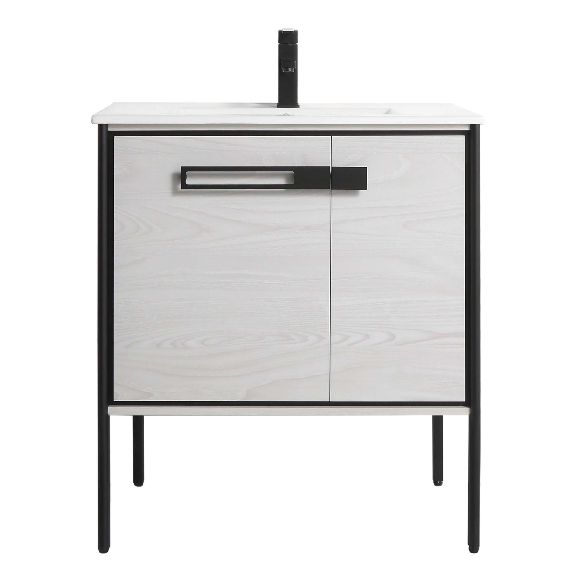 Fine Fixtures 30'' Free-standing Single Bathroom Vanity with Vitreous ...