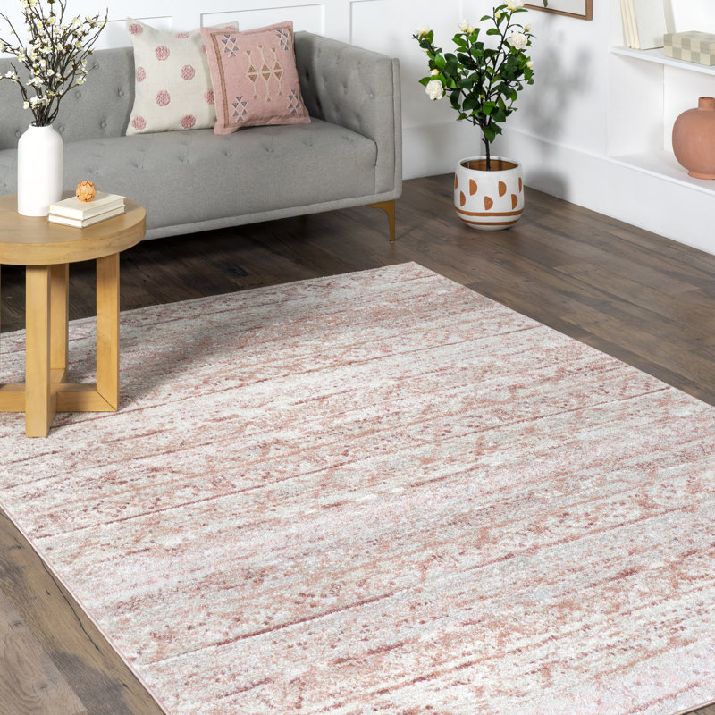 Bungalow Rose Lincolnwood Moroccan Power Loom Performance Pink Rug ...
