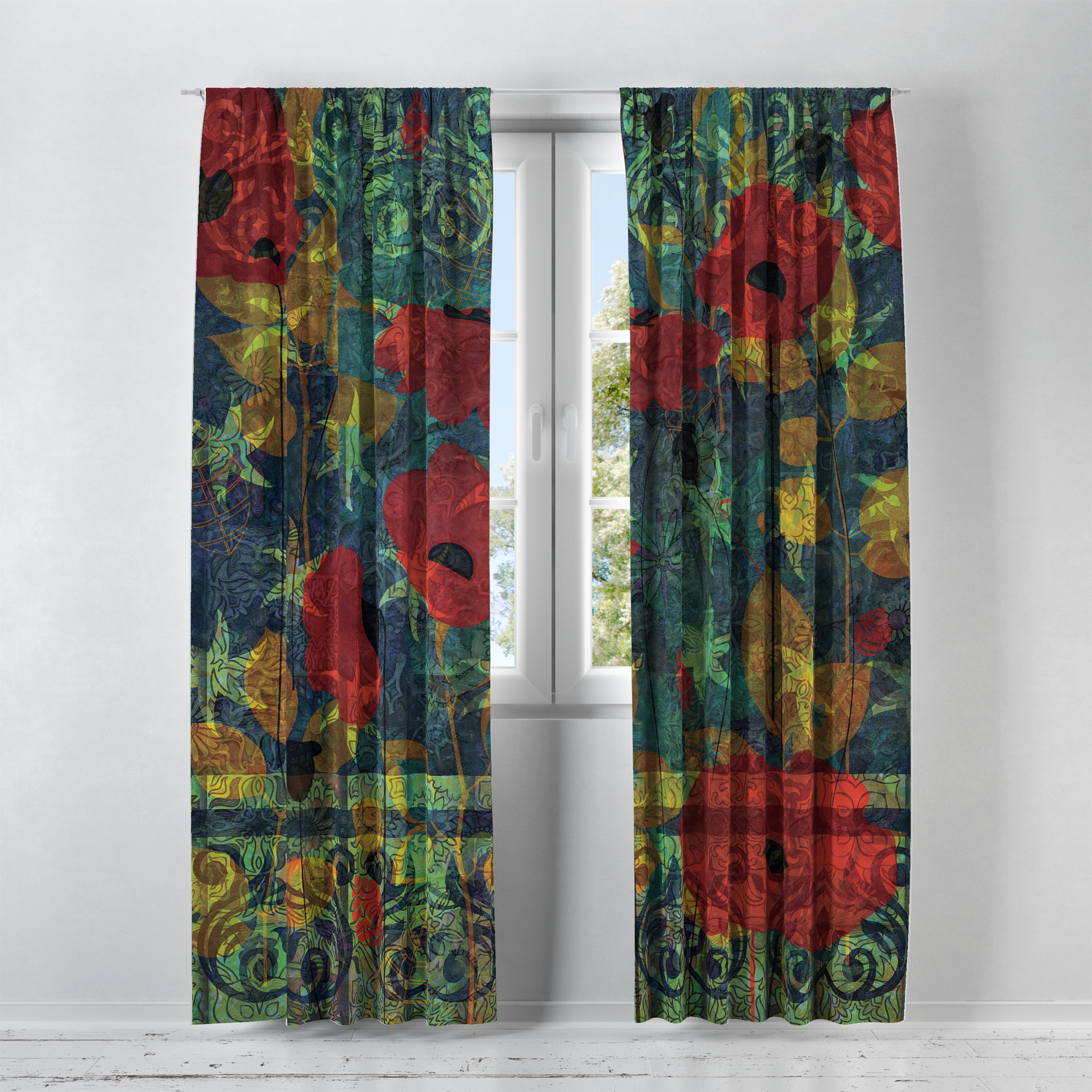 Folk N Funky Polyester Curtain | Wayfair