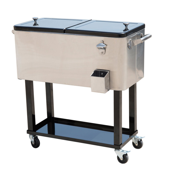 Outsunny 80 Qt. Rolling Portable Drink Cooler & Reviews | Wayfair