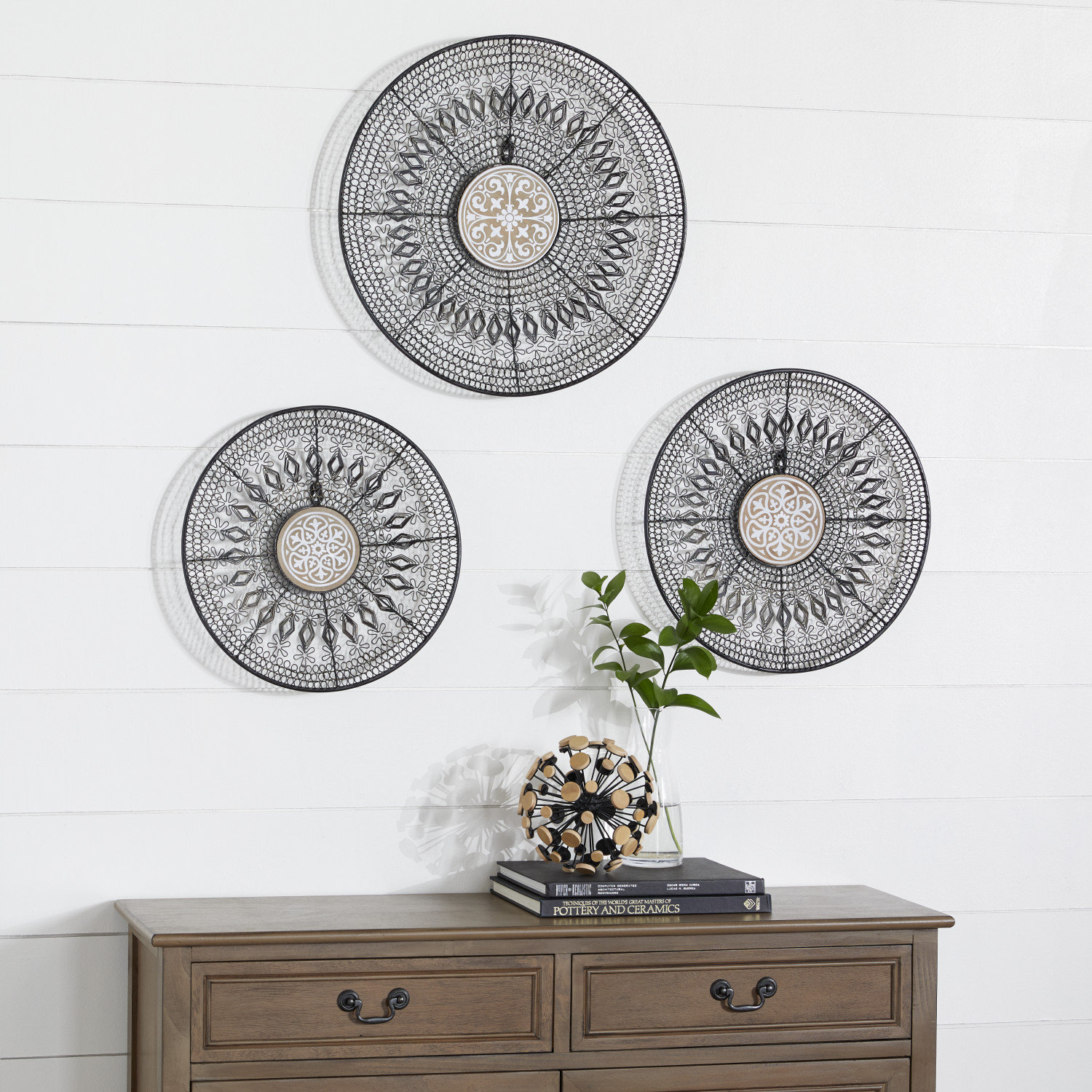 Dakota Fields 3 Piece Carved Center Wall Décor Set & Reviews | Wayfair