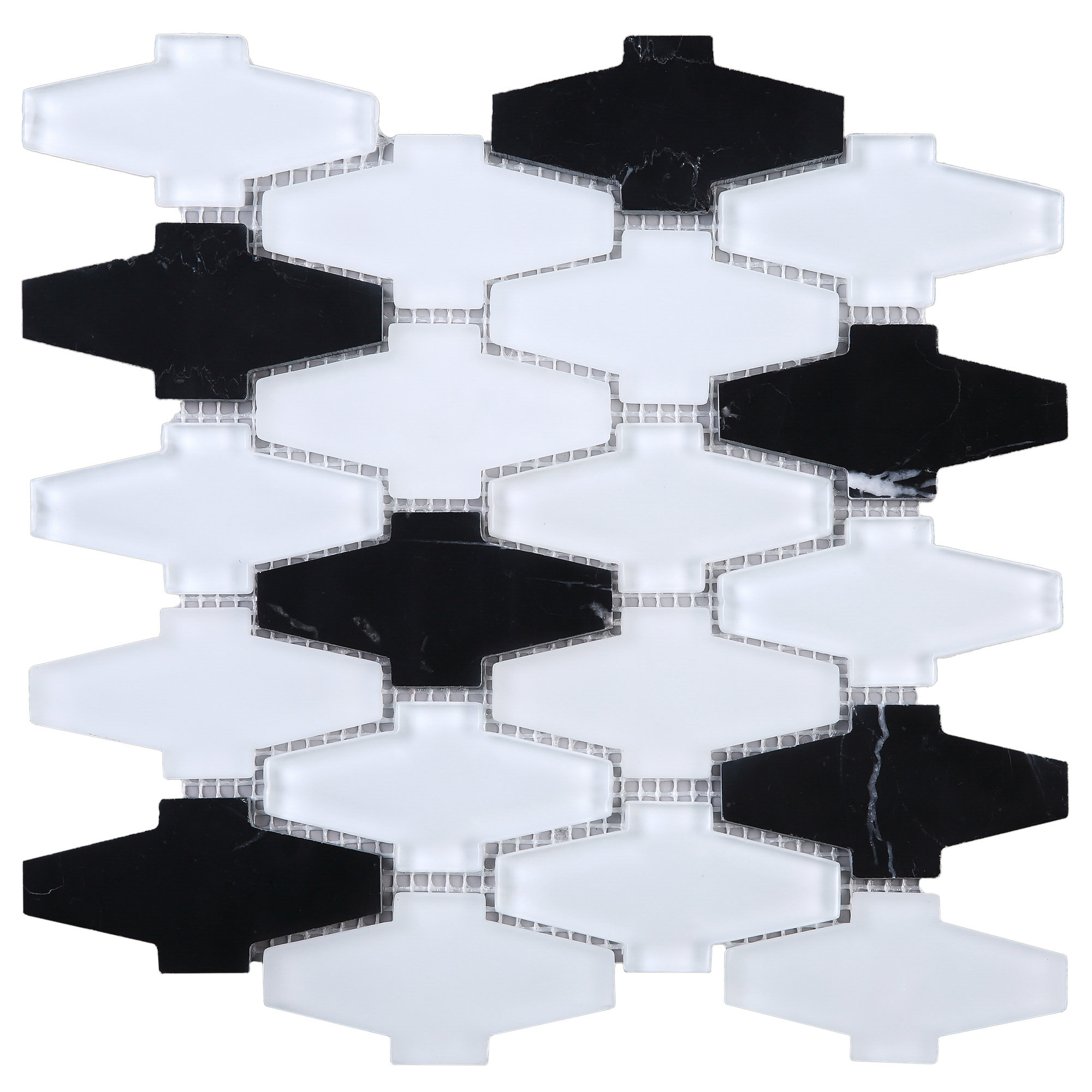 Supreme Tile Crossroads 3" x 3" Natural Stone/Glass Random Wall Tile ...