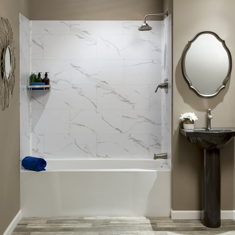 Palisade 23.2 in. x 11.1 in. Tile Shower and Tub Surround Kit in ...