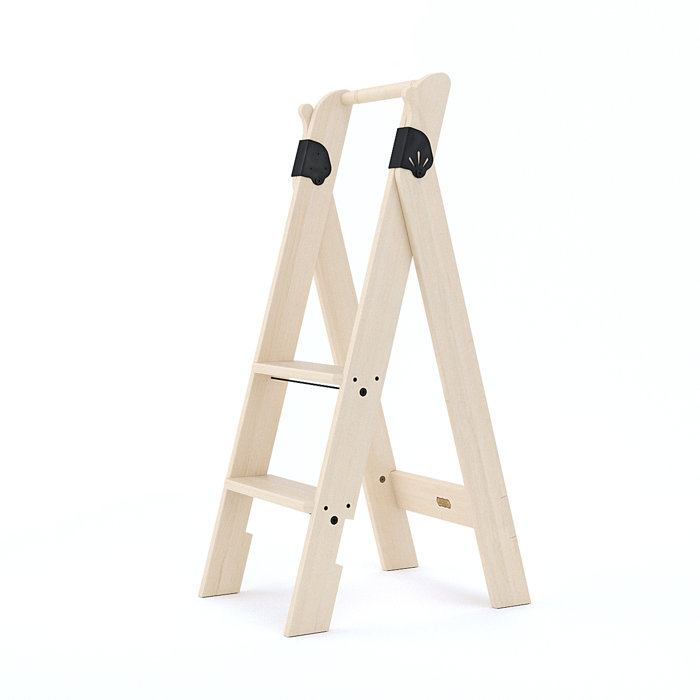 WFX Utility™ 43-1/2" Folding 2 Step Wood Step Stool With 250 Lb. Load ...